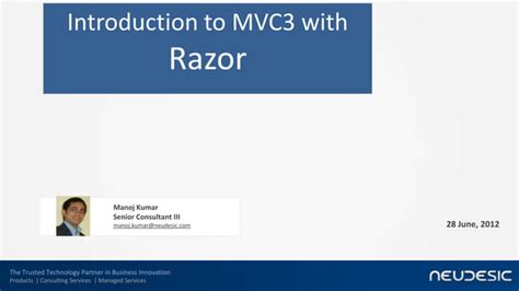 Introduction To Aspnet Mvc3 With Razor Ppt
