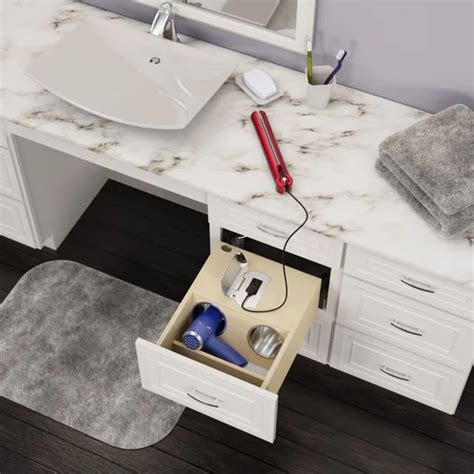 Rev A Shelf Vanity Outlet Drawer 18 Wide Soft Close Semi Gloss 4VOD 18SC 1