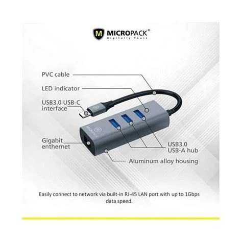 Micropack Type C To Tri Usb Lan Converter Price In Bd