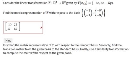 solved consider the linear transformation t r2→r2 given by
