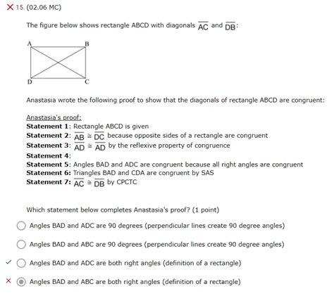 Solved X 15 02 06 Mc The Figure Below Shows Rectangle Abcd
