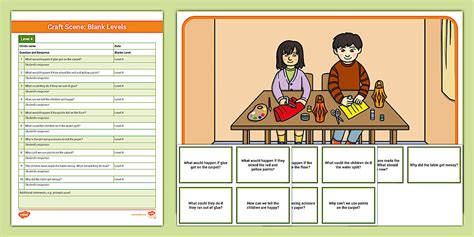 Editable Craft Scene Blanks Level 4 Questions Teacher Made