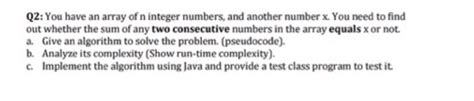 Solved Q2 You Have An Array Of N Integer Numbers And