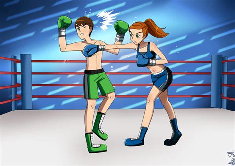 Ben 10 Vs Gwen Commission By Alinesm By Ironkobe On Deviantart