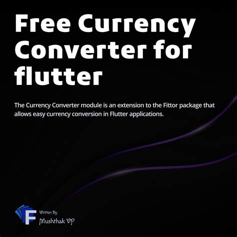 Flutter Currency Fittor Fittorpackage Mushthak Vp
