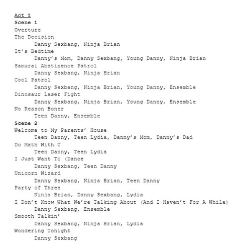 The Ninja Sex Party Jukebox Musical That Im Writing R Ninjasexparty