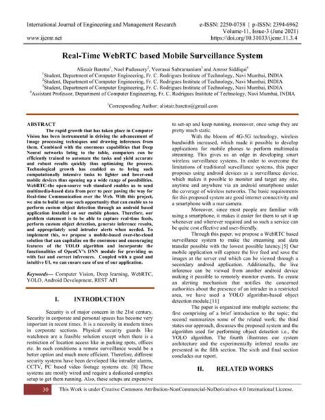 Real Time Webrtc Based Mobile Surveillance System Pdf