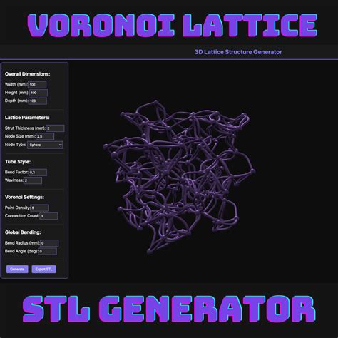 💭 3d Lattice Structure Generator Professional Voronoi Pattern