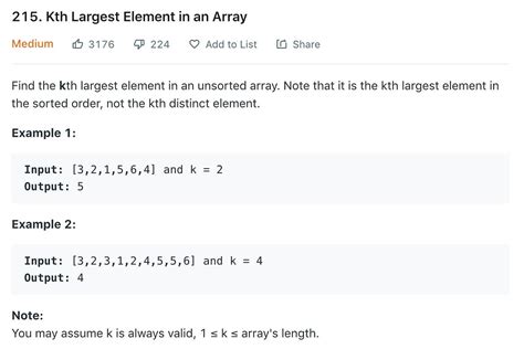 Top K Elements 輸出陣列中第 K 大的值。 By Ching Yun Yu Medium
