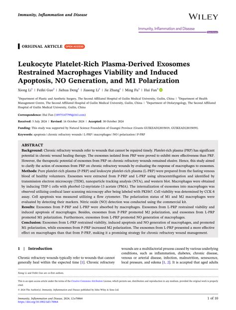 Pdf Leukocyte Platelet‐rich Plasma‐derived Exosomes Restrained Macrophages Viability And
