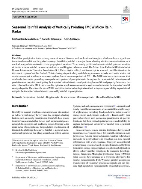 Seasonal Rainfall Analysis Of Vertically Pointing Fmcw Micro Rain Radar