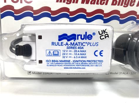 New Rule 33ala Rule A Matic Plus Series 40a High Water Bilge Alarm 12v Max Marine Outlet