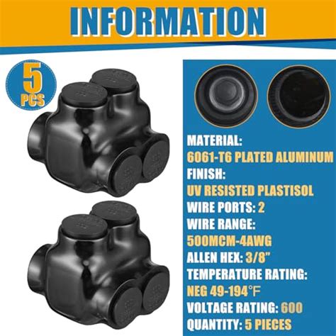 Snapklik Com Copkim 5 Pcs Black Insulated Cable Connector Multi Wire Splice Connectors 2 Port