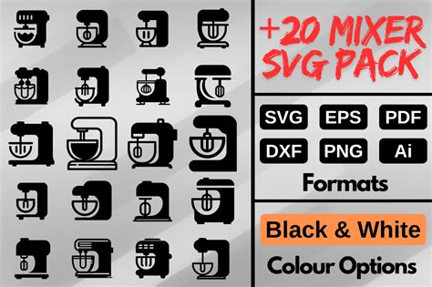 Mixer Svg Bundle Pack Kitchen Mixer Png Gráfico Por Artful Assetsy