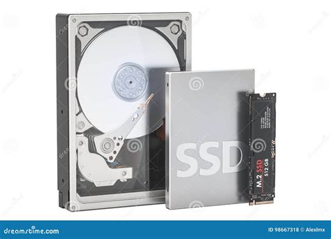 Solid State Drive SSD Hard Disk Drive HDD And M SSD D Render Stock Illustration