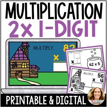 2 By 1 Digit Multiplication Activities Google Slides PowerPoint Task Cards
