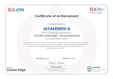 Jayakeerthi M A On Linkedin Tcsion Careeredge Professionaldevelopment Skills Careergrowth