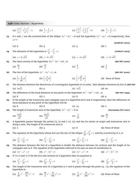 solution iit jee main maths notes for 2022 2023 6 hyperbola assignment