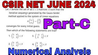 Csir Net June 2024 Mathematics Solution Csir Net June 2024 Numerical