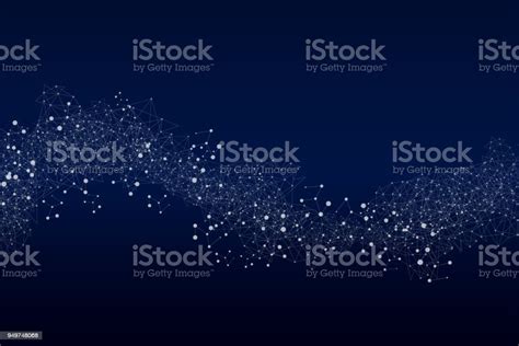 미래 기술 개념 배경 및 글로벌 네트워크 연결을 추상화 합니다 세계 지도 포인트와 라인 구성입니다 과학에 대한 스톡 벡터 아트