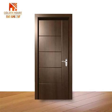 Gh Luxury Solid Teak Wood Single Design Plain Bedroom Wooden Door For