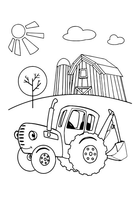 Раскраска Синий трактор 27 Бесплатнo Pаспечатать или Cкачать Oнлайн