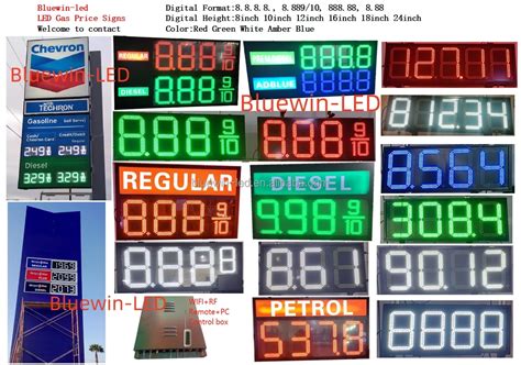12 Inch 7 Segment LED Display For Gas Stations Bright Durable
