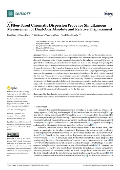 Pdf A Fiber Based Chromatic Dispersion Probe For Simultaneous Measurement Of Dual Axis