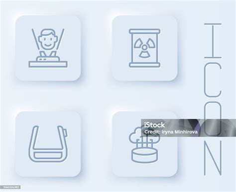 라인 홀로그램 배럴의 방사성 폐기물 안경의 스마트 안경 및 네트워크 클라우드 연결을 설정합니다 흰색 사각형 버튼입니다 벡터 0