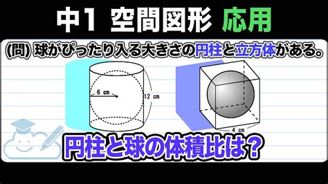 空間図形球と円柱角柱の体積比をわかりやすく解説中1数学 YouTube