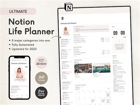 Notion Second Brain Notion Dashboard Notion Template 2023 Notion Planner Notion All In One