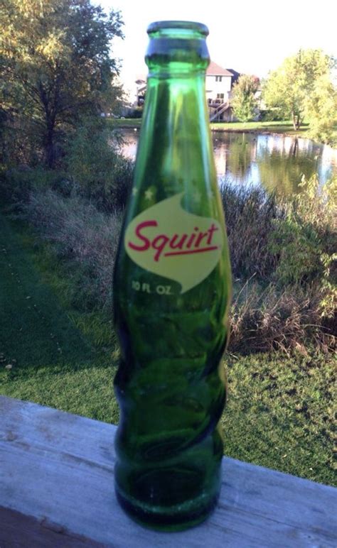 Vintage Green Twisted Glass Squirt Soda Pop Bottle