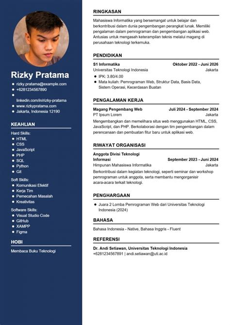 151 Contoh Cv S1 Fresh Graduate And Berpengalaman Contoh Cv Sarjana S1 Pdf Doc