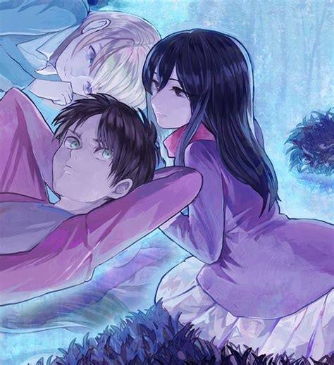 Mikasa Ackerman Eren Yeager And Armin Arlert Shingeki No Kyojin Drawn By Nozawa Yukiko