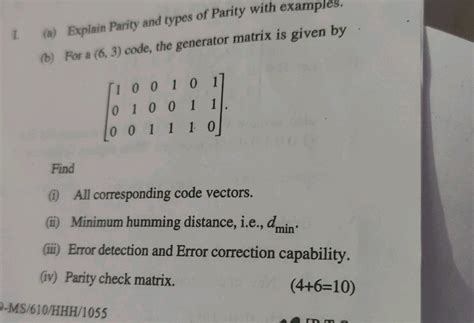 A Explain Parity And Types Of Parity With StudyX