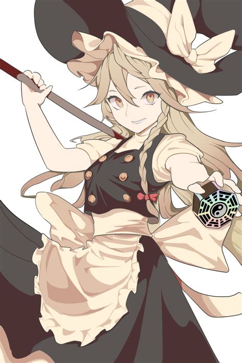 Safebooru 1girl Absurdres Apron Black Vest Blonde Hair Braid Broom
