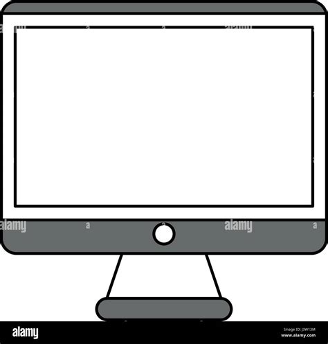 Color Silhouette Image Square Lcd Monitor Screen Stock Vector Image