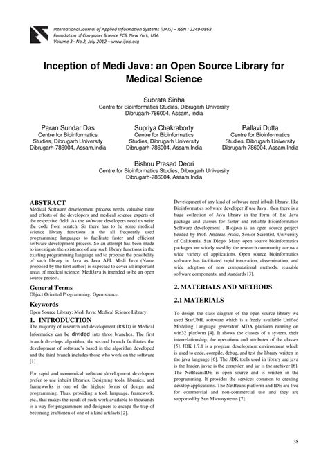 Pdf Inception Of Medi Java An Open Source Library For Medical Science