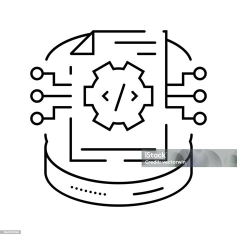 Schema Development Database Line Icon Vector Illustration Stock