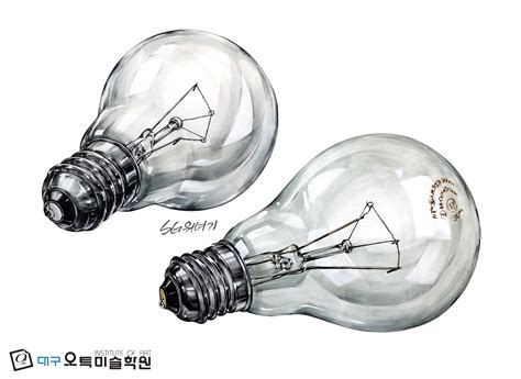 개체표현 백열전구 백열전구 그림 디자인 전구