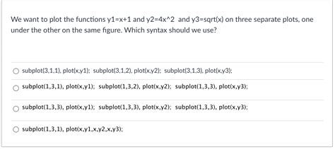 solved we want to plot the functions y1 x 1 and y2 4x∧2 and