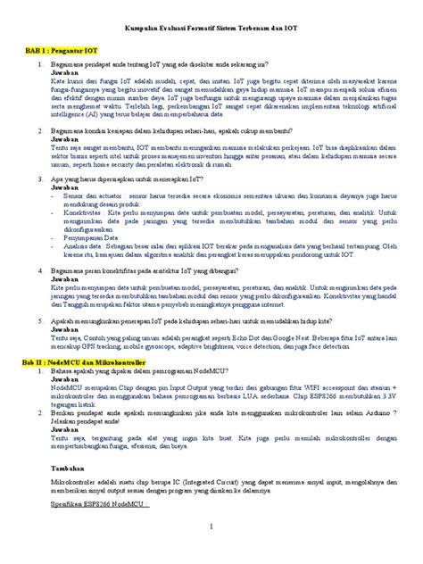 Kumpulan Evaluasi Formatif Sistem Terbenam Dan Iot Pdf