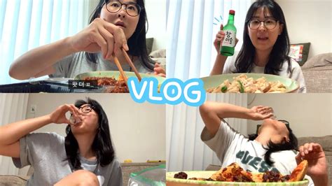 술먹방 Vlog 남편 몰래 혼술 때리는 결혼 5년 차 🐷와잎생키의 음주 먹방 브이로그 🥯🍕🍷 물회 참치회 피자 닭연골 훈제오리 베이글 야채곱창