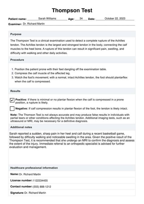 Thompson Test And Example Free Pdf Download