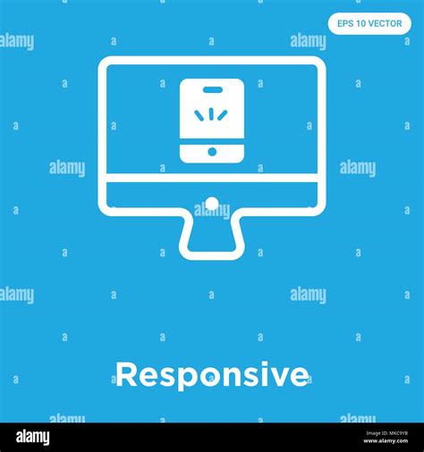 Responsive Vector Icon Isolated On Blue Background Sign And Symbol Stock Vector Image And Art Alamy