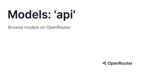 Models Api Openrouter