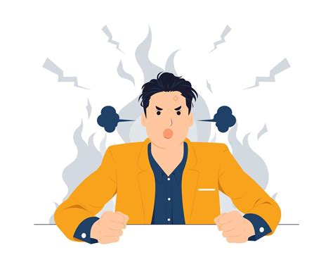 Angry Man Screaming With Brain Explosion Stressed Work Mad Upset