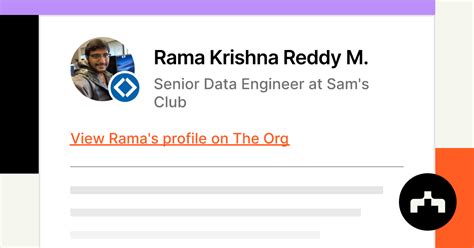 Rama Krishna Reddy M Senior Data Engineer At Sams Club The Org