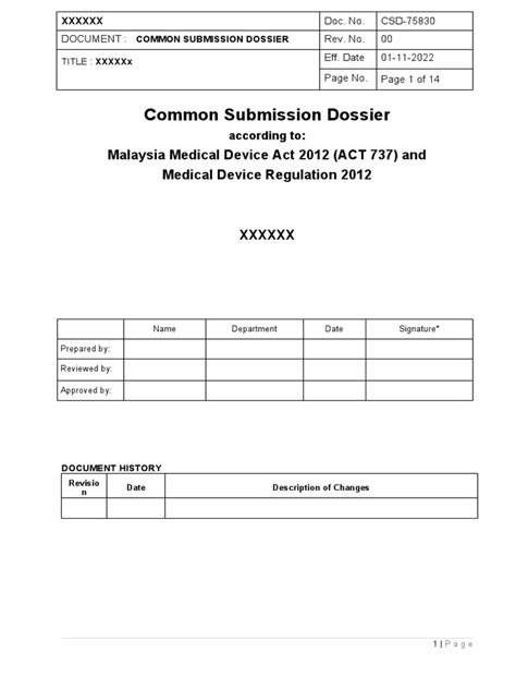 Csdt Template Malaysia Pdf Medical Device Verification And Validation