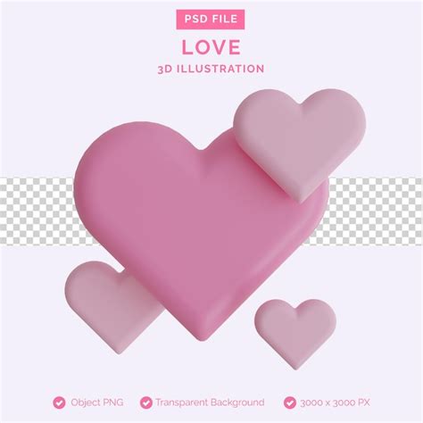 Premium Psd Love 3d Illustration
